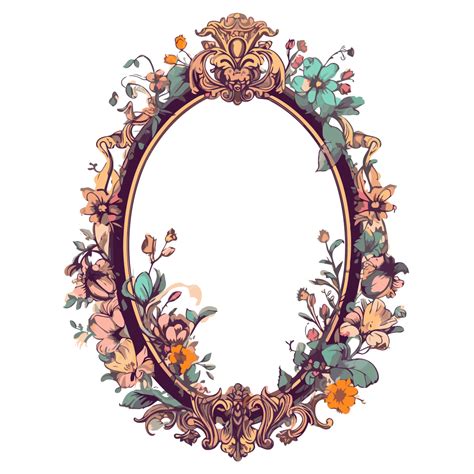 Victorian Oval Frame Vector Sticker Clipart Vintage Vintage Frame With