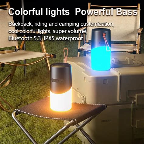 Wireless Bluetooth Speaker With Rgb Light Waterproof Stereo Atmosphere Light Grey Alexnld Com