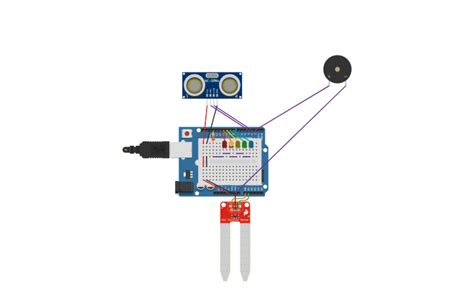 circuit design sistema de riego tinkercad