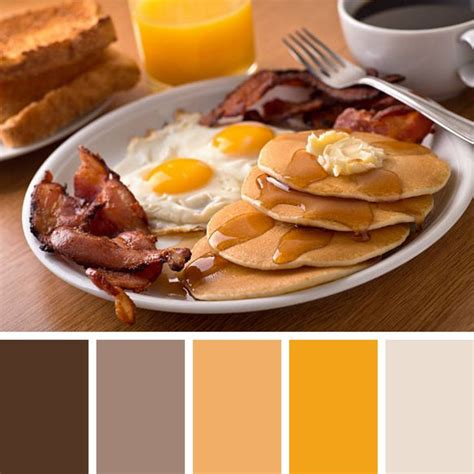 Pancake And Egg Breakfast Color Palette Breakfast Plate With Pancakes