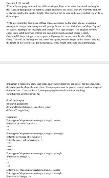 Solved Question 1 10 Marks Write A Python Program That