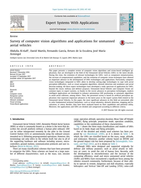 1 2018 survey of computer vision algorithms and applications for