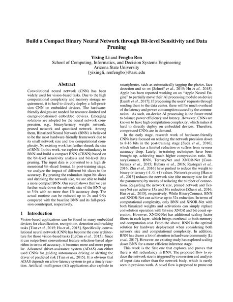 Pdf Build A Compact Binary Neural Network Through Bit Level