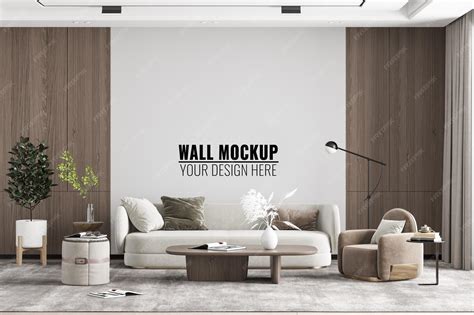 Premium Psd Interior Modern Living Room Wall Mockup