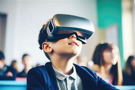 Premium Ai Image Virtual Classroom Experience 3d Glasses And Technology