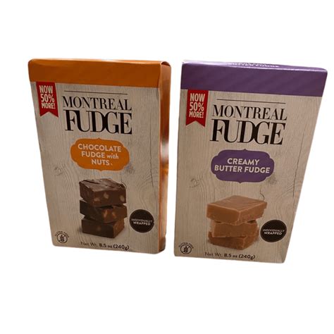Montreal Fudge Chocolate Fudge With Nuts And Montreal Creamy Butter Fudge