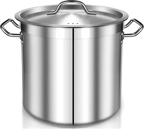 Falaja Stock Pot 20 Quart Stainless Steel Stock Pot With