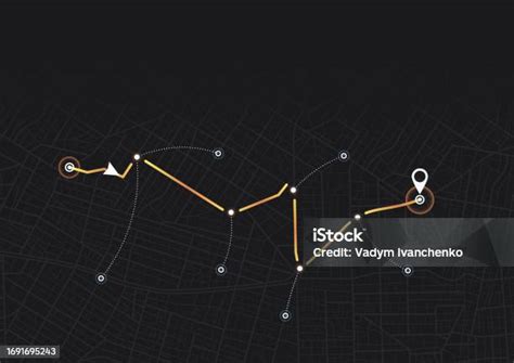 위치는 대시보드를 추적합니다 거리에 대한 데이터를 얻기위한 탐색 경로의 회전 지점에서 의도 한 목표까지의 경로 도착 지점까지의 여러 유형의 교통 수단 벡터 일러스트레이션