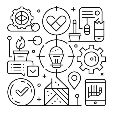 Business Concept Line Icons Premium Ai Generated Vector