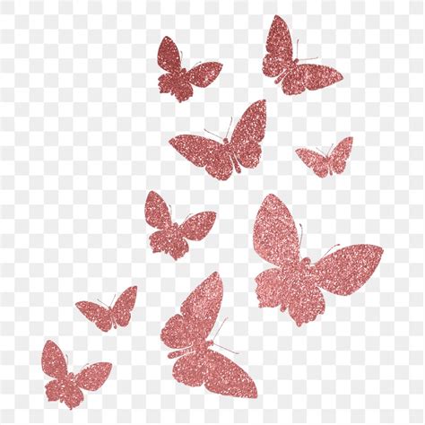 Pink Butterflies Png Sticker Glittery Premium Png Rawpixel