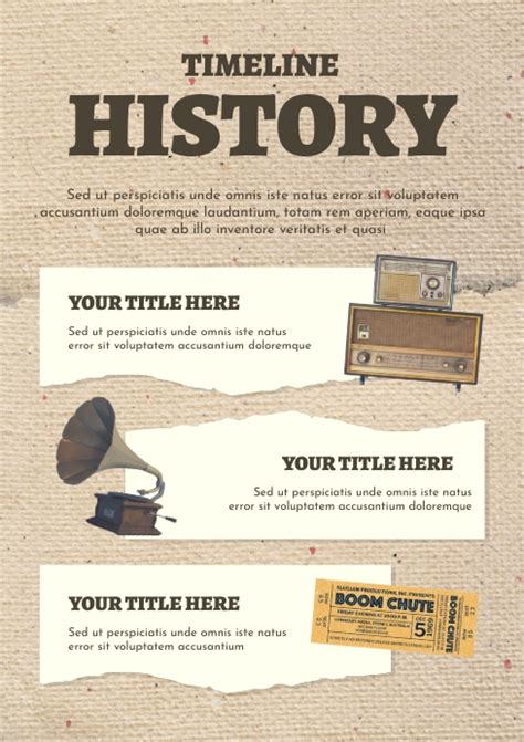 Creative Vintage Vertical History Timeline Template Postermywall