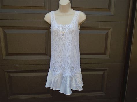 Cinema Etiole White Nightgown Lace Top Flared Skirt… Gem