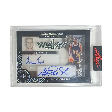 Leaf A Window To The Past Jerry West And Magic Johnson 4 8 The Fan Cave Memorabilia