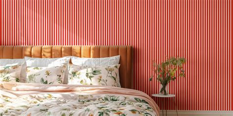 Classic Thin Stripes Red Wallpaper Happywall