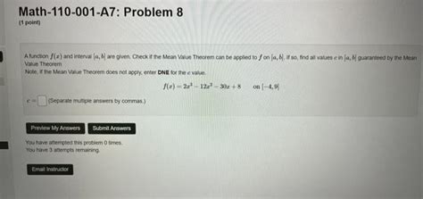 Solved A Function F X And Interval A B Are Given Check Chegg