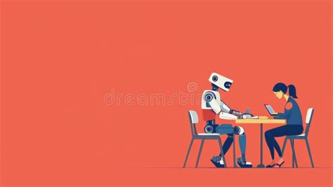 Collaboration Between Human And Robot At A Desk While Brainstorming An Innovative Project In A