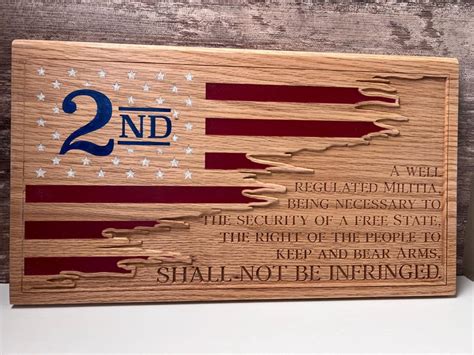 2a Sign Second Amendment Plaque 3d Sign Wood Sign Military Law