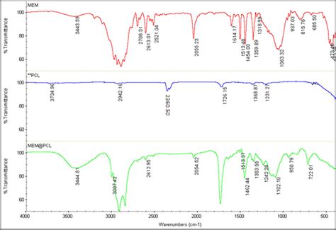 Ft Ir Spectra Of Polycaprolactone Pcl Memantine Mem And