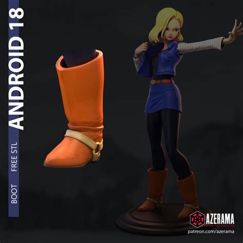 3d Printable Android 18 Boot By Azerama