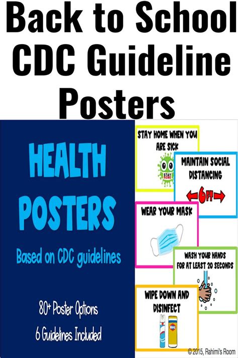Health Posters Cdc Guidelines School Entrance Guidelines School
