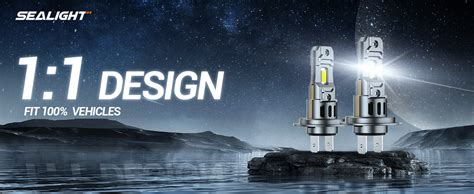Sealight S2s H7 Led Headlight Bulbs Low Beam 11 Mini Size 50000lm