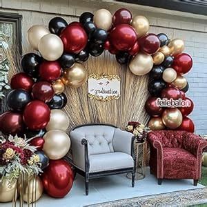 Burgundy Black Balloon Arch Kit Double Stuffed Maroon Dark
