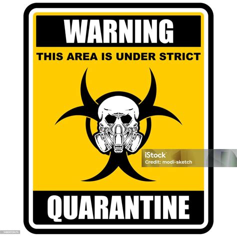 Warning Quarantine Sign And Label Vector Stock Illustration Download