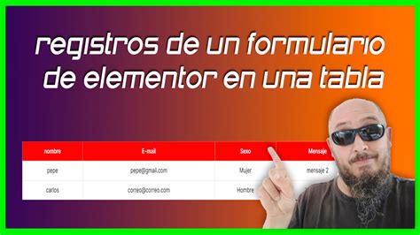 mostrar los registro de un formulario de elementor en una tabla