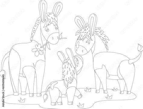 Cartoon Farm Animal Donkey Horse Vector Graphic Stock Vector Adobe Stock