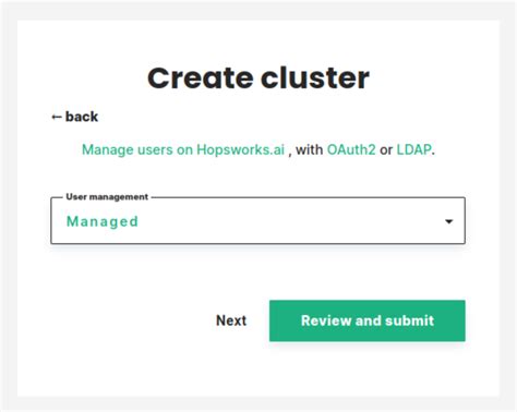 Cluster Creation Hopsworks Documentation