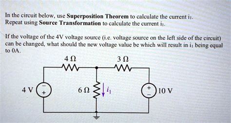 SOLVED In The Circuit Below Use The Superposition Theorem To Calculate The Current I Repeat
