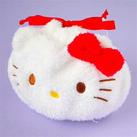 Hello Kitty Fluffy Face Drawstring Pouch Blippo