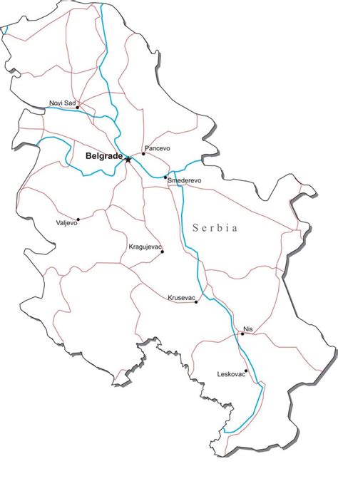 Printable Political Map Of Serbia Free Download And Print For You