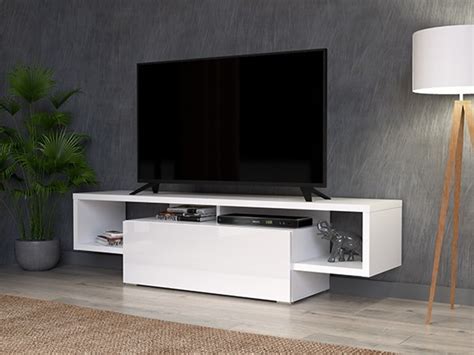 Тумба під телевізор Hubertos Hb140 білий білий глянець фото отзывы характеристики в