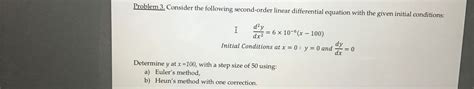 Solved Problem Consider The Following Second Order Linear Chegg