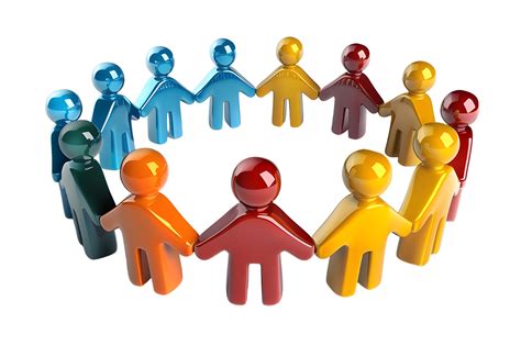 Pack Of Colorful Human Figures In A Group Representing Community And