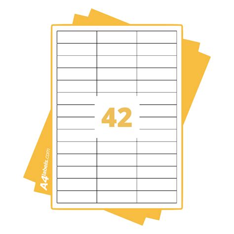 65 X 20mm 42 Per Sheet A4 Labels