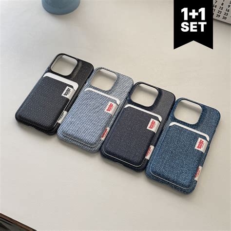 더나인몰 11set 데님 컬러 라벨 맥세이프 하드 폰케이스맥세이프 카드슬롯 위시버킷
