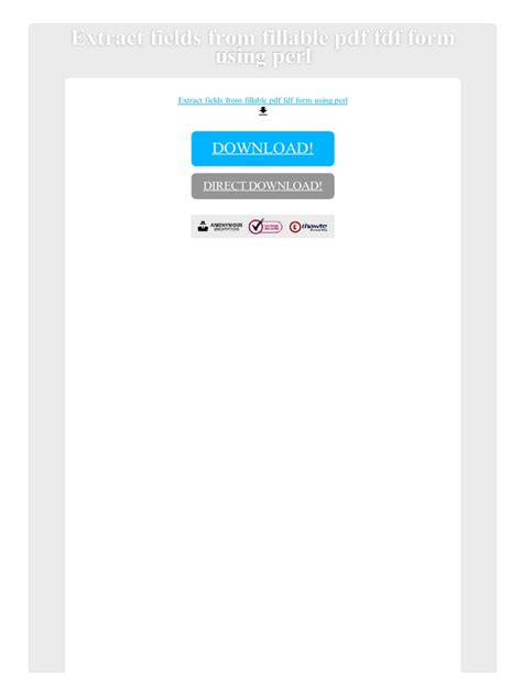 Extract Fields From Fillable Pdf Fdf Form Using Perl Pdf Portable
