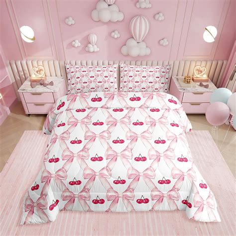 Erosebridal Cute Ribbon Bow Bedding Setpink Kawaii Cherry Bedding
