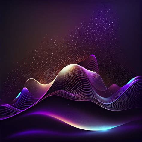 Abstract Background With Glowing Lines And Particles Stock