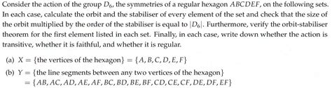 Solved Consider The Action Of The Group D6 The Symmetries