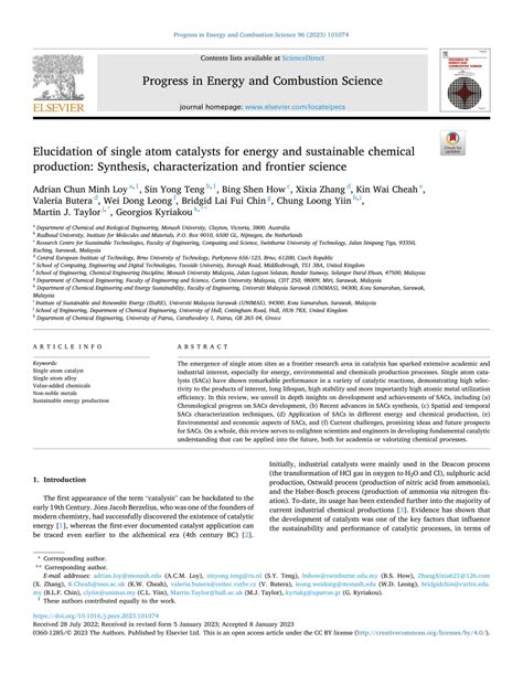 Pdf Elucidation Of Single Atom Catalysts For Energy And Sustainable