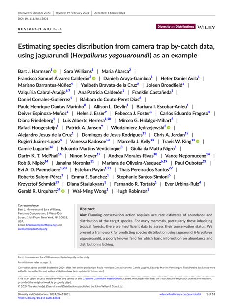 Pdf Estimating Species Distribution From Camera Trap By‐catch Data Using Jaguarundi