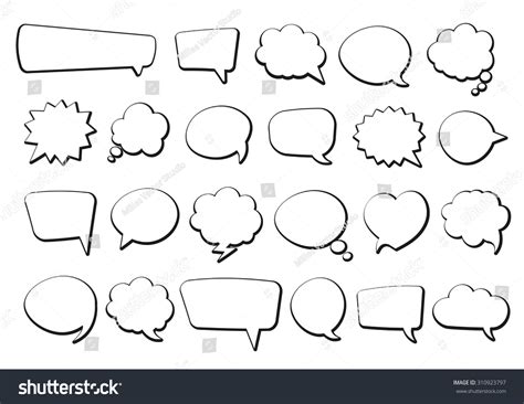 Stickers Speech Bubbles Vector Set Stock Vector (Royalty Free) 310923797 | Shutterstock