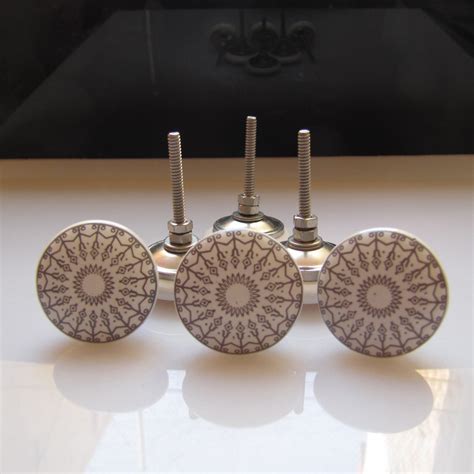 Flat Grey Ceramic Knobs Kitchen Cabinet Knobs Hardware Knobs Cupboard