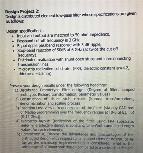 Design Project 2 Design A Distributed Element
