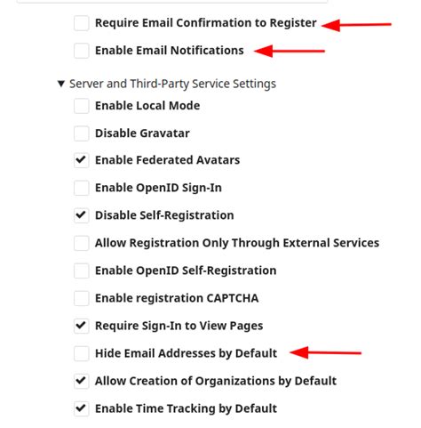 Enable Options On Installation Installmaintainconfigure Gitea