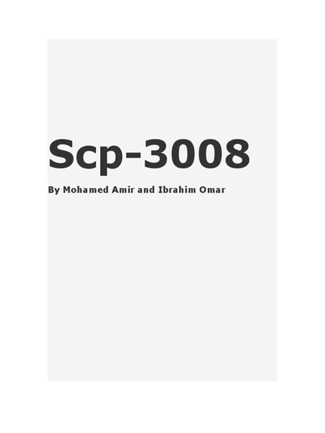 Scp 3008 Pdf