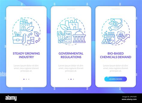 Biobased Materials Future Blue Gradient Onboarding Mobile App Screen Stock Vector Image And Art